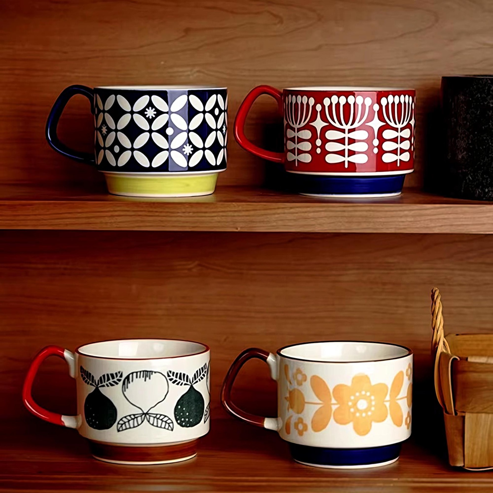 Vintage Japanese Coffee Cups, Retro Japanese Ceramic Cups, Coffee Cup ...