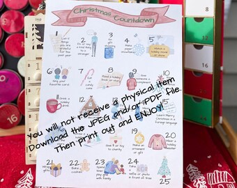 Advent Calendar Christmas Activities Christmas Countdown - Etsy