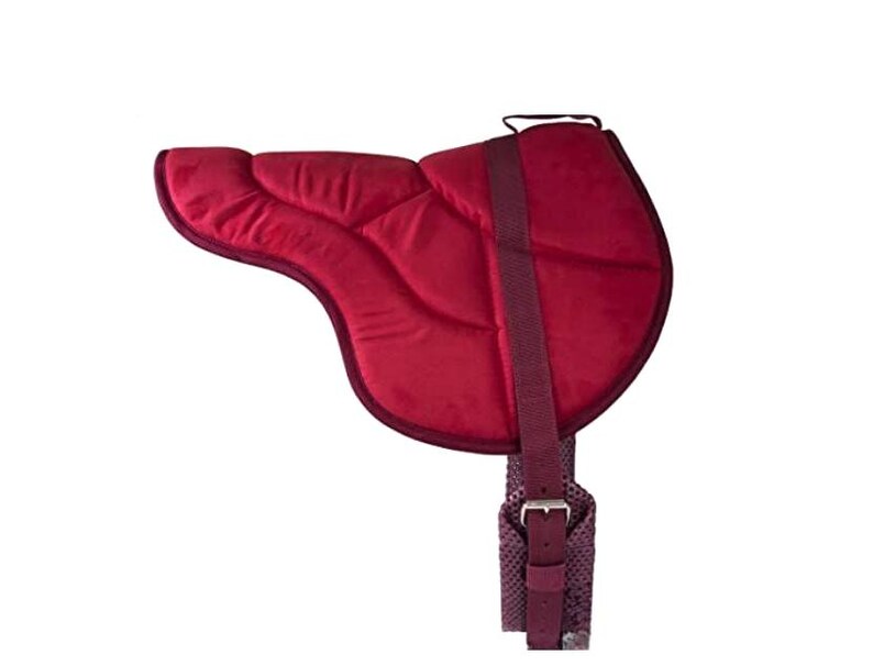 Maroon Bareback Saddle Pad With Girth Straps – Comfortable Quilted ...