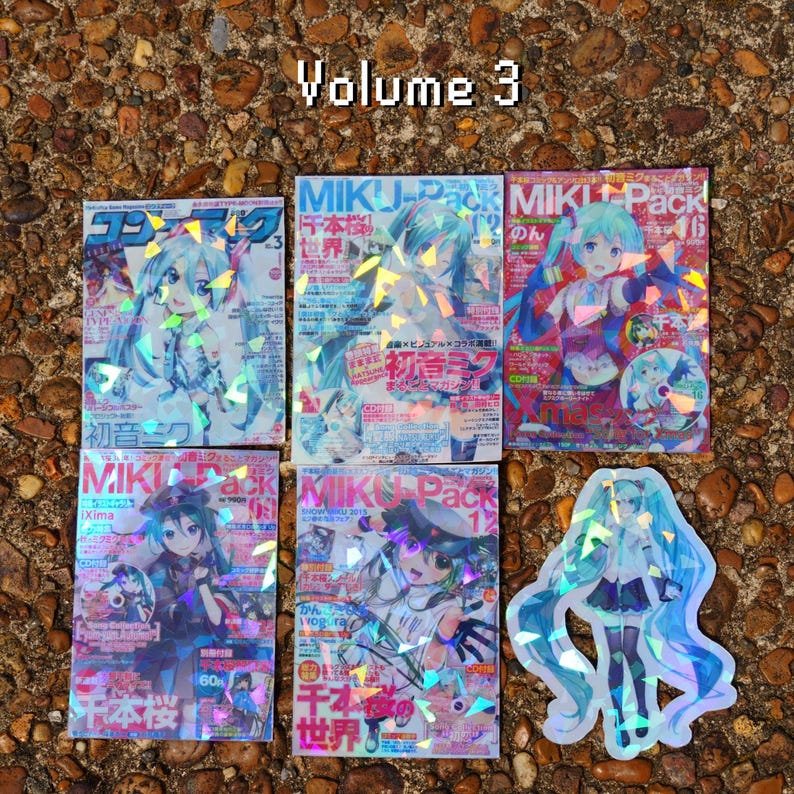 Miku Pack | Miku Hatsune Holographic Sticker Packs - Vol. 1, 2, 3 - Etsy
