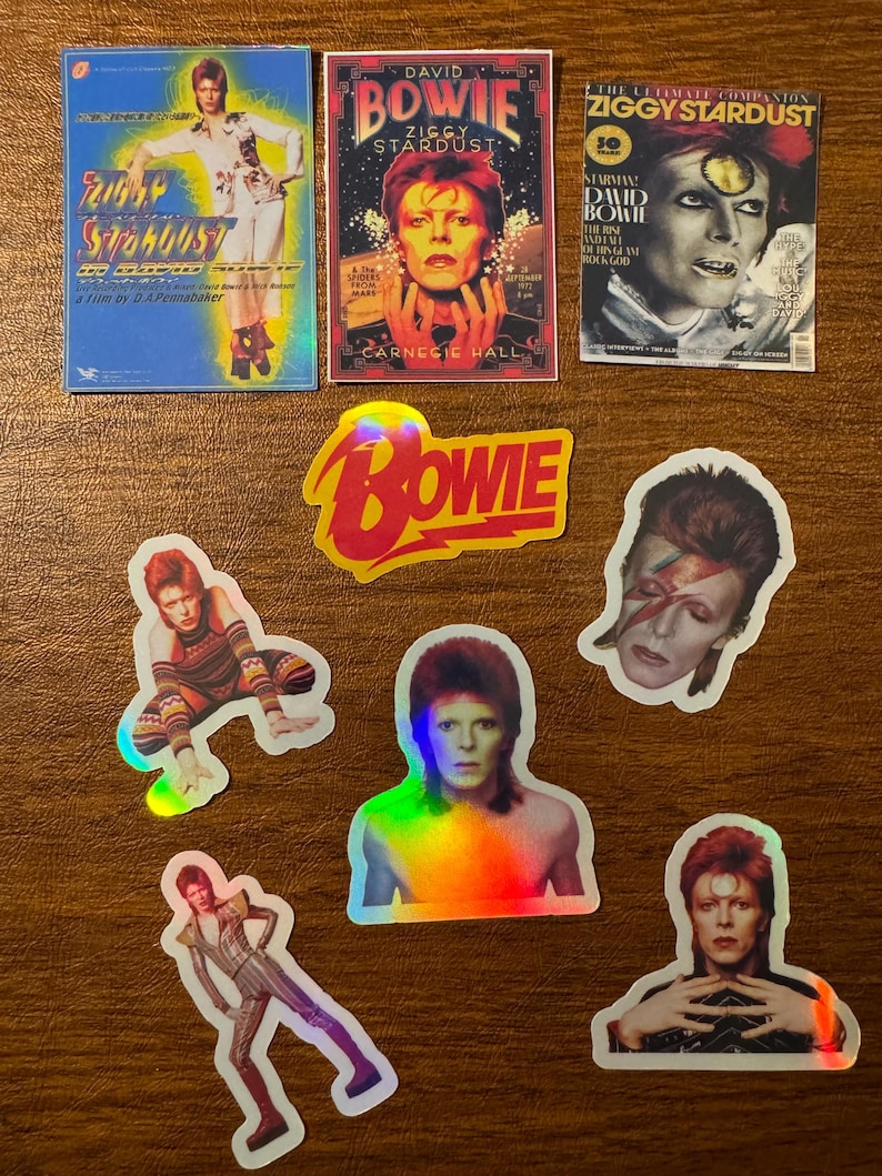 Ziggy Stardust | David Bowie Icon Holographic Sticker Pack (9 Stickers ...