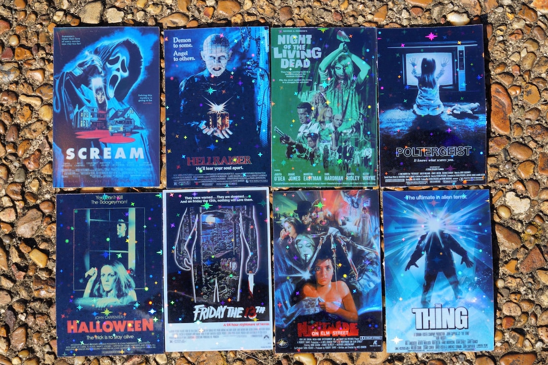 80s 90s Slasher Movie Poster Stickers: Glow in Dark or Holographic ...
