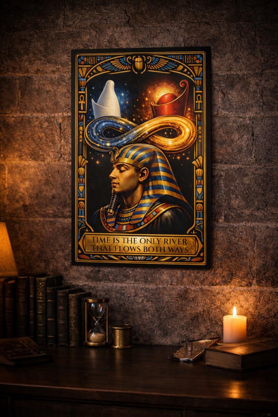 Pharaoh of Time Metal Art Sign 20x30 | Egyptian Mythology Wall Decor ...