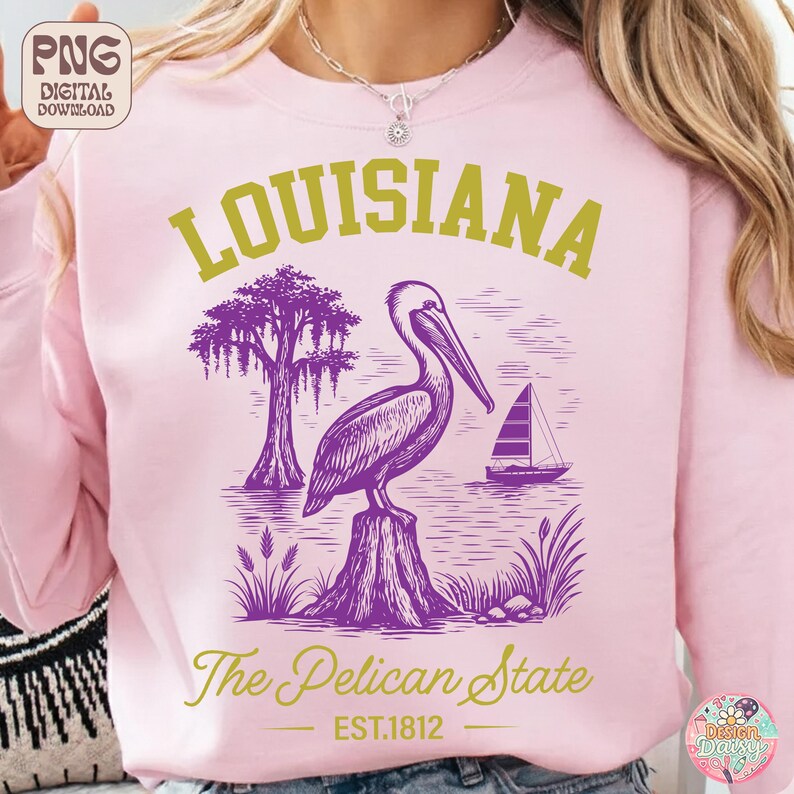 Louisiana State Tshirt SVG, the Pelican State Png, Vintage Pelican ...