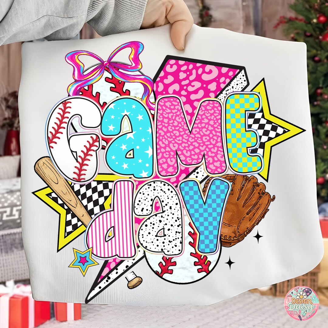 Game Day Baseball Shirt PNG, Girly Baseball Bow Design, Sports Game Day ...