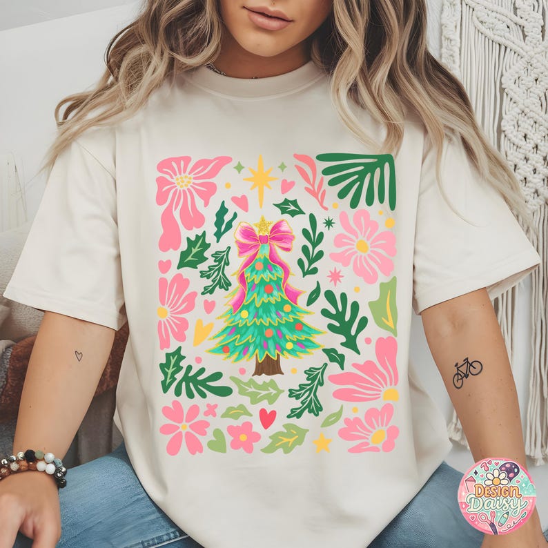 Boho Christmas Clipart Png Bundle, Festive Floral Holiday Designs ...