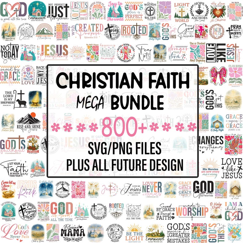 Christian Faith Mega Bundle, Religious SVG Files, Bible Verse Quotes ...