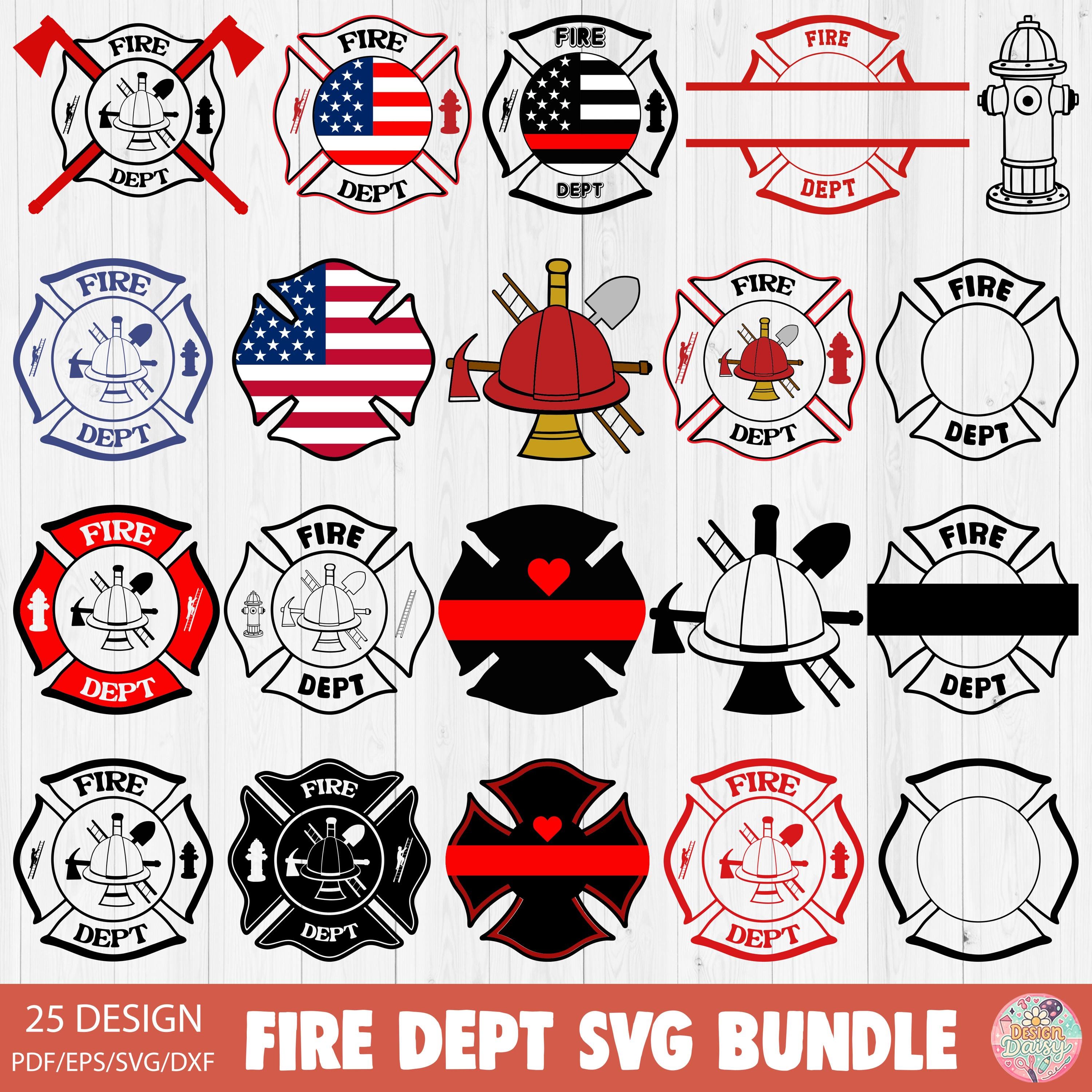 Fire Dept SVG Bundle, Fire Department Clipart, Firefighter Clipart ...