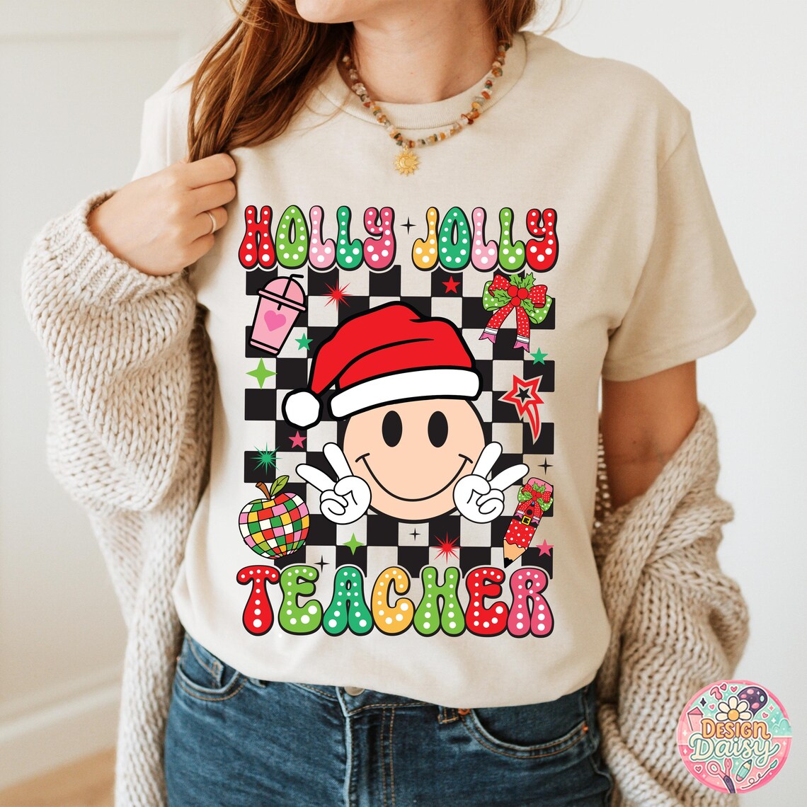 Christmas Teacher Tshirt Png Bundle, Festive Teacher Clipart Designs ...