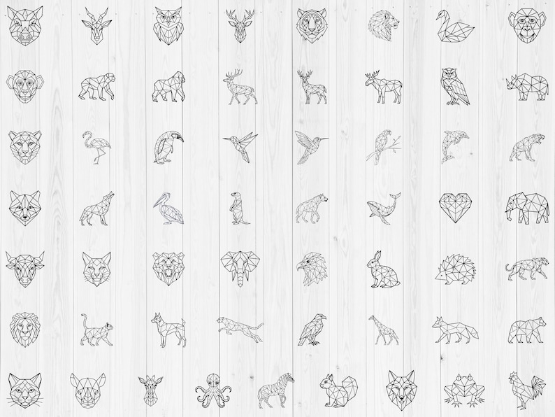 Geometrical Animals Svg Bundle, Geometric Wildlife SVG Digital Arts ...