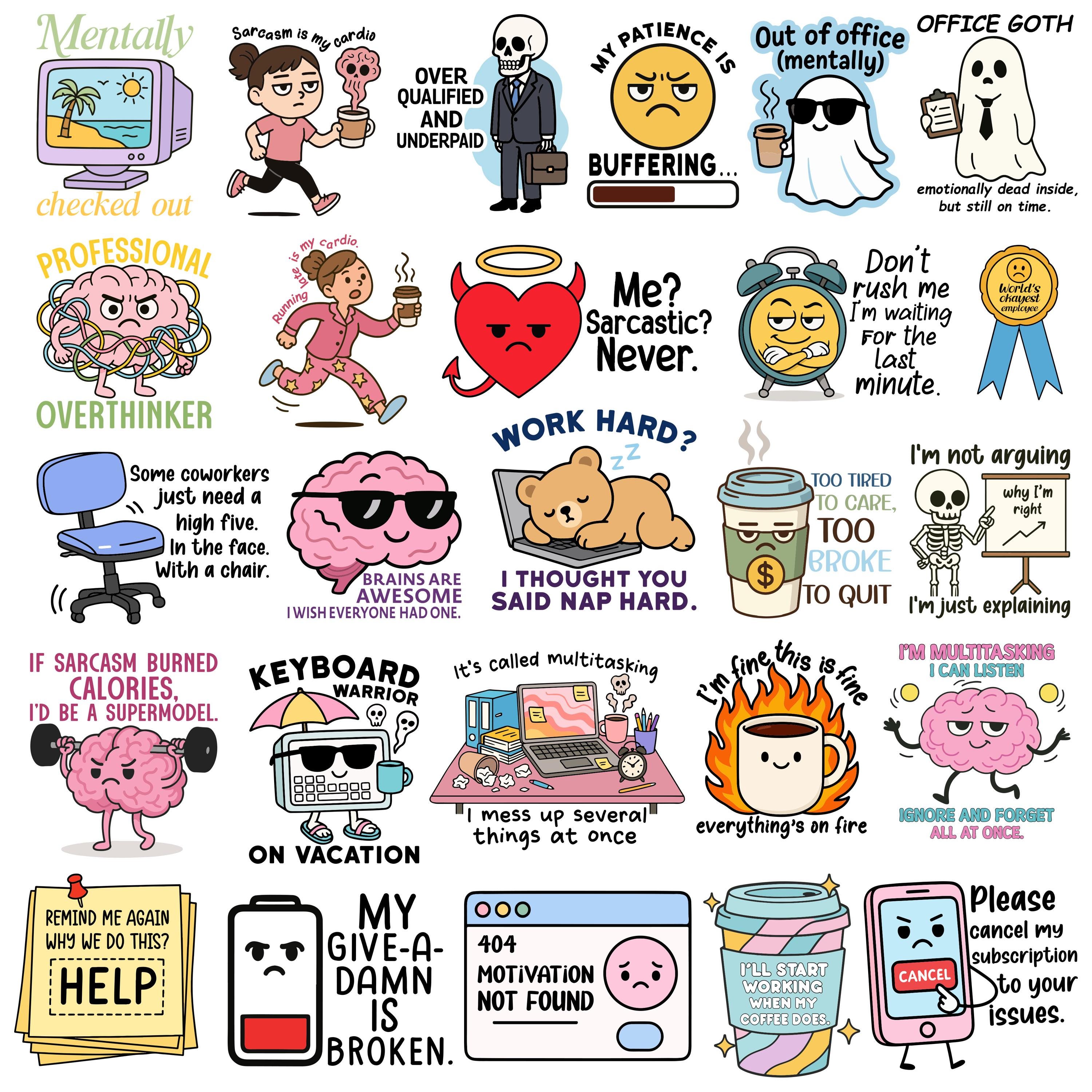 Sarcastic Office Humor SVG PNG Bundle: Funny Work Clipart - Etsy