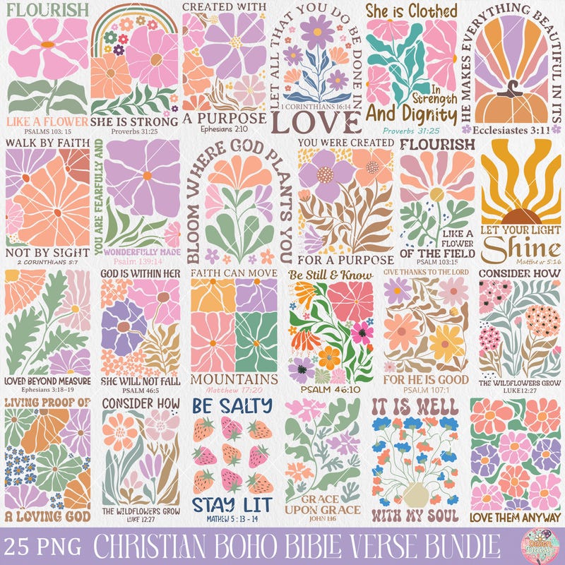 Bible Verse Flowers Png - Etsy