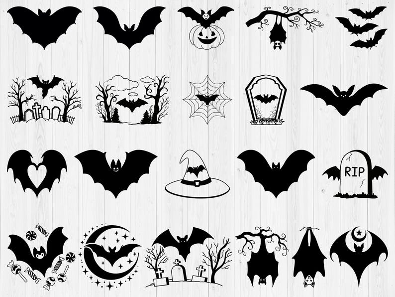 Halloween Bat SVG Bundle, Night Bat SVG PNG, Spider and Bat Svg Files ...