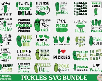 Funny Pickles SVG Bundle: T-shirt Designs, Clipart (digital Download ...