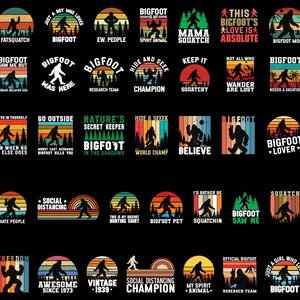 Retro Sasquatch Sublimation Design, Bigfoot Squatch Cliparts, Bigfoot ...