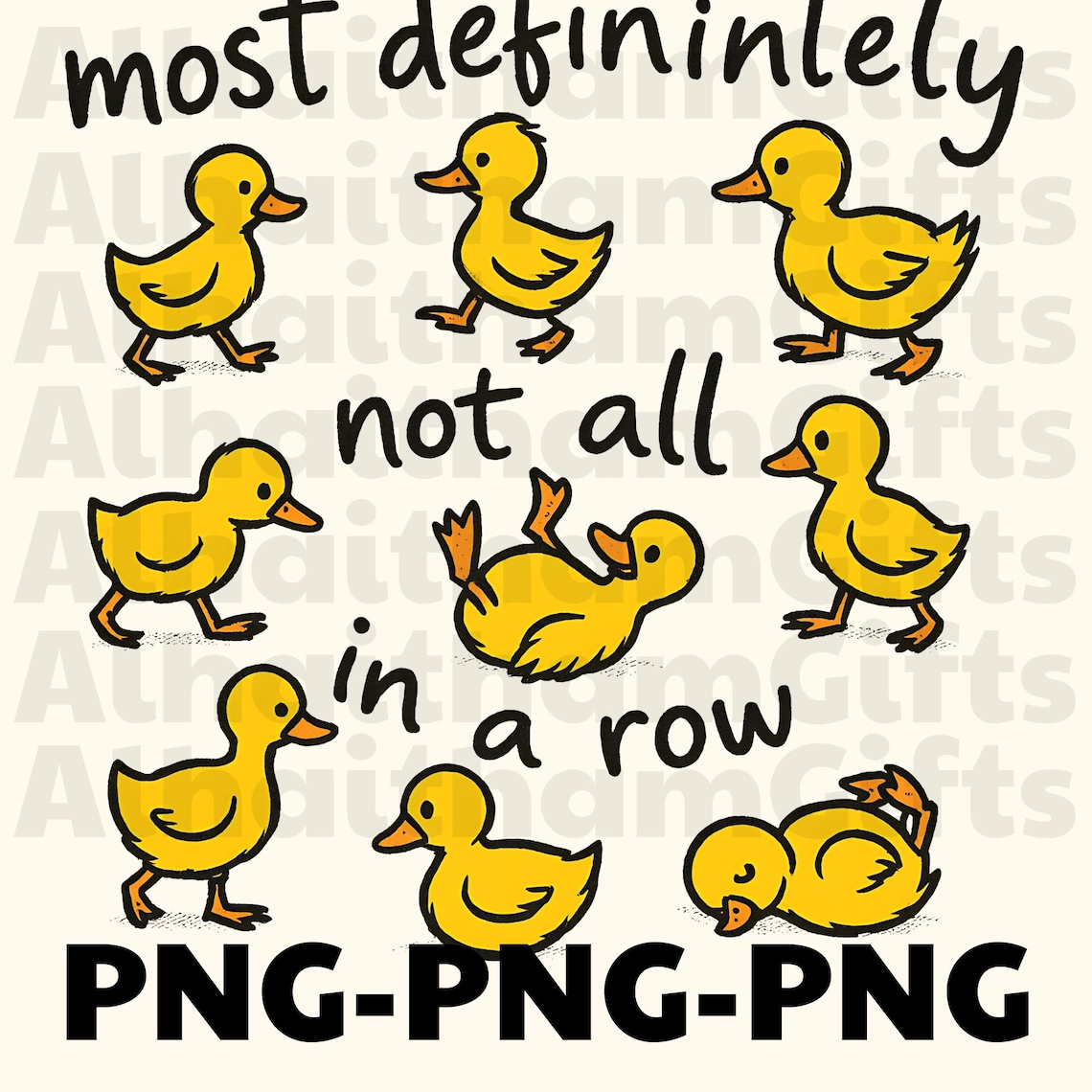Funny Ducks Not All in a Row PNG – Sarcastic Cute Duck Design – Snarky ...