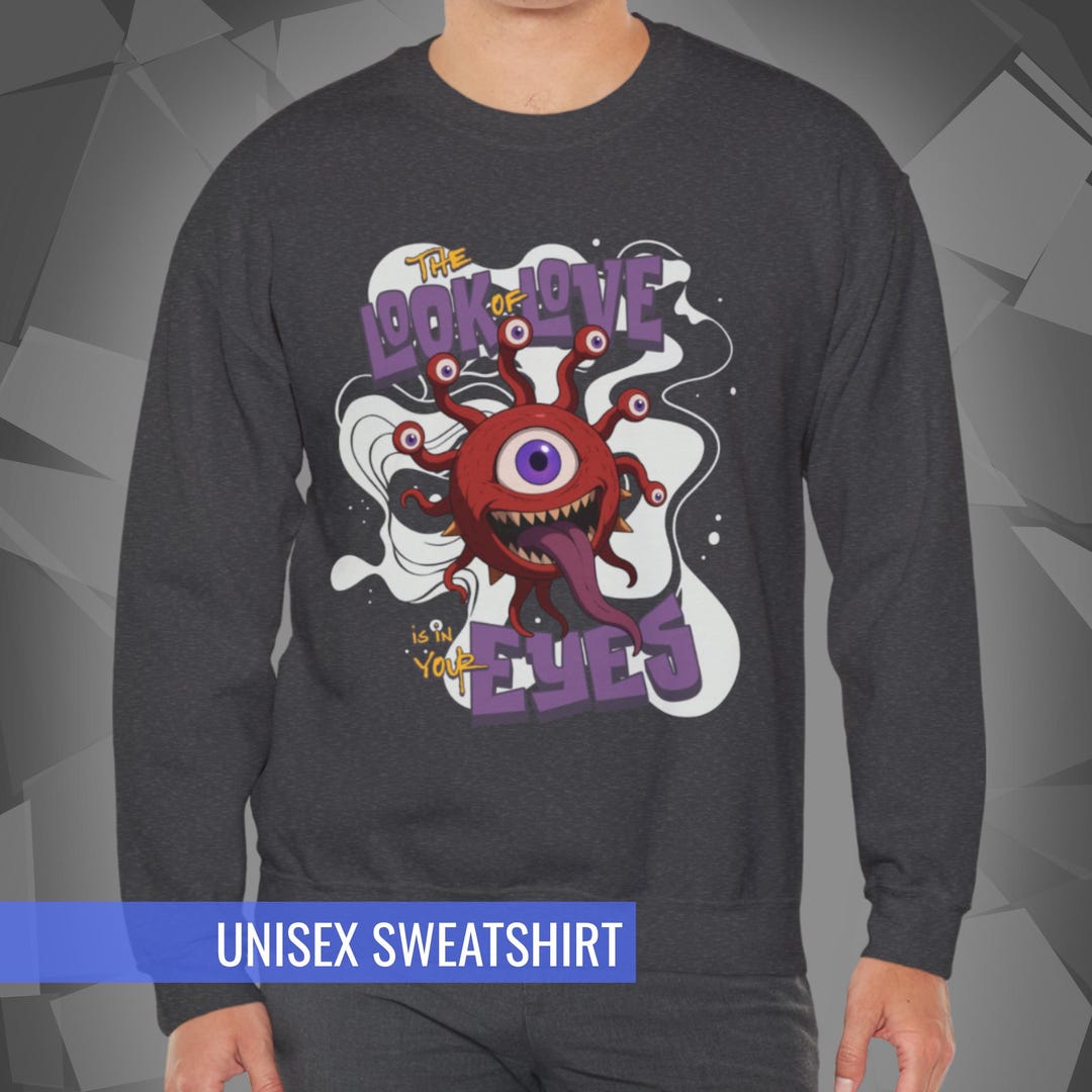 D&D Beholder Sweatshirt | RPG Meme Graphic Pullover | Dungeons and ...