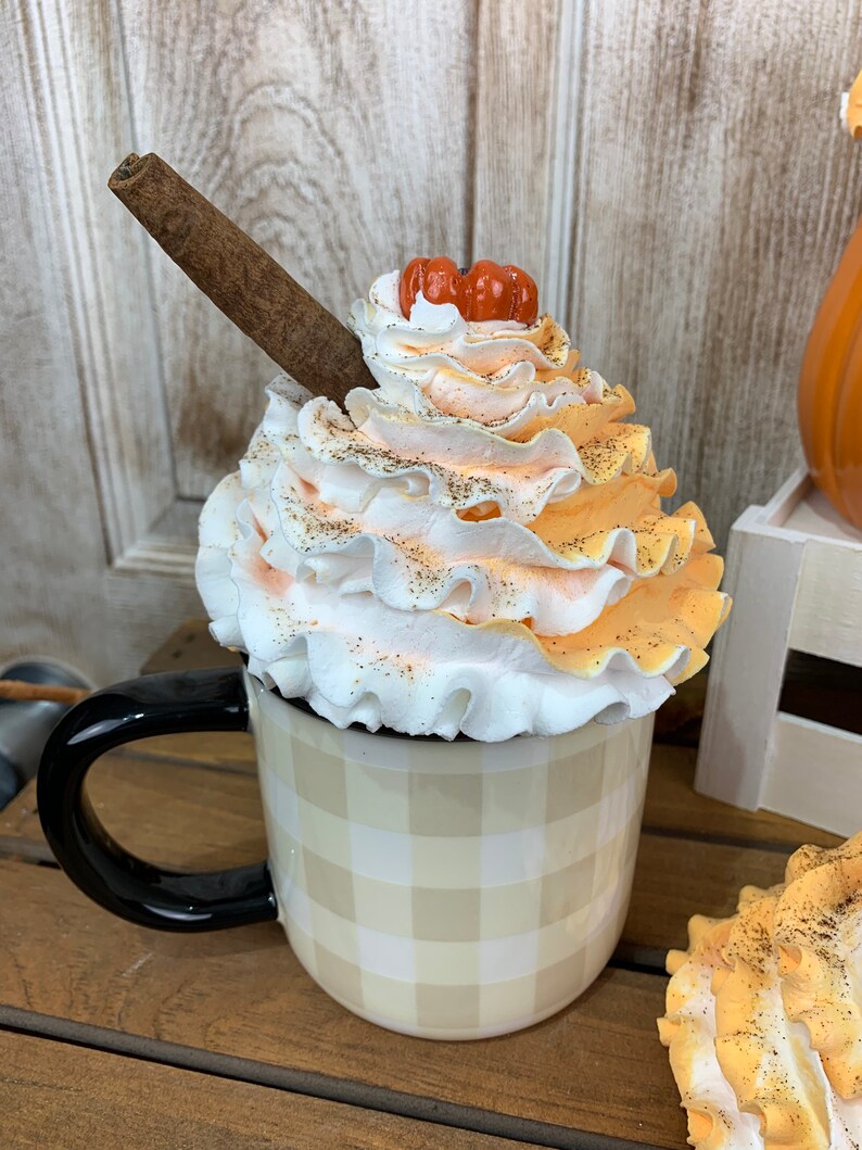 Large Mug Topper Fall Decor Fake Latte Topper Fall Mug - Etsy