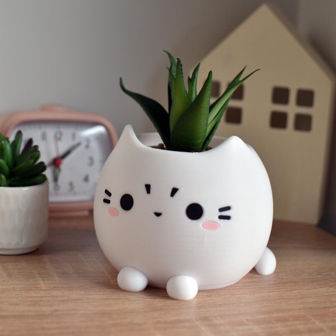 Cat Planter / Cat Flower Pot / Cute Cat Plant Pot / Cat Vase / Kawaii ...