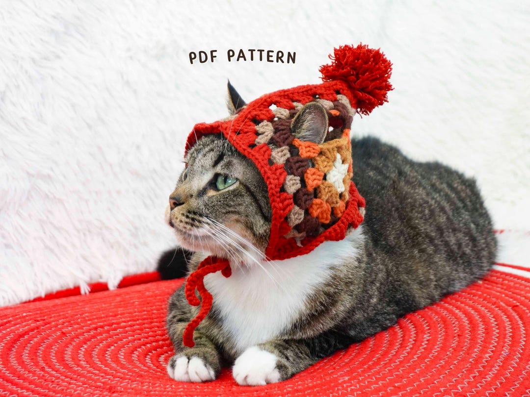 Granny Square Cat Hat Crochet Pattern, Cat Hat Crochet Pattern ...