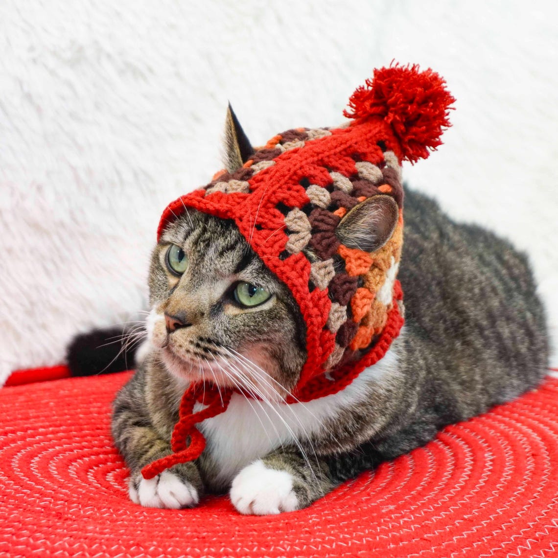 Granny Square Cat Hat Crochet Pattern, Cat Hat Crochet Pattern ...