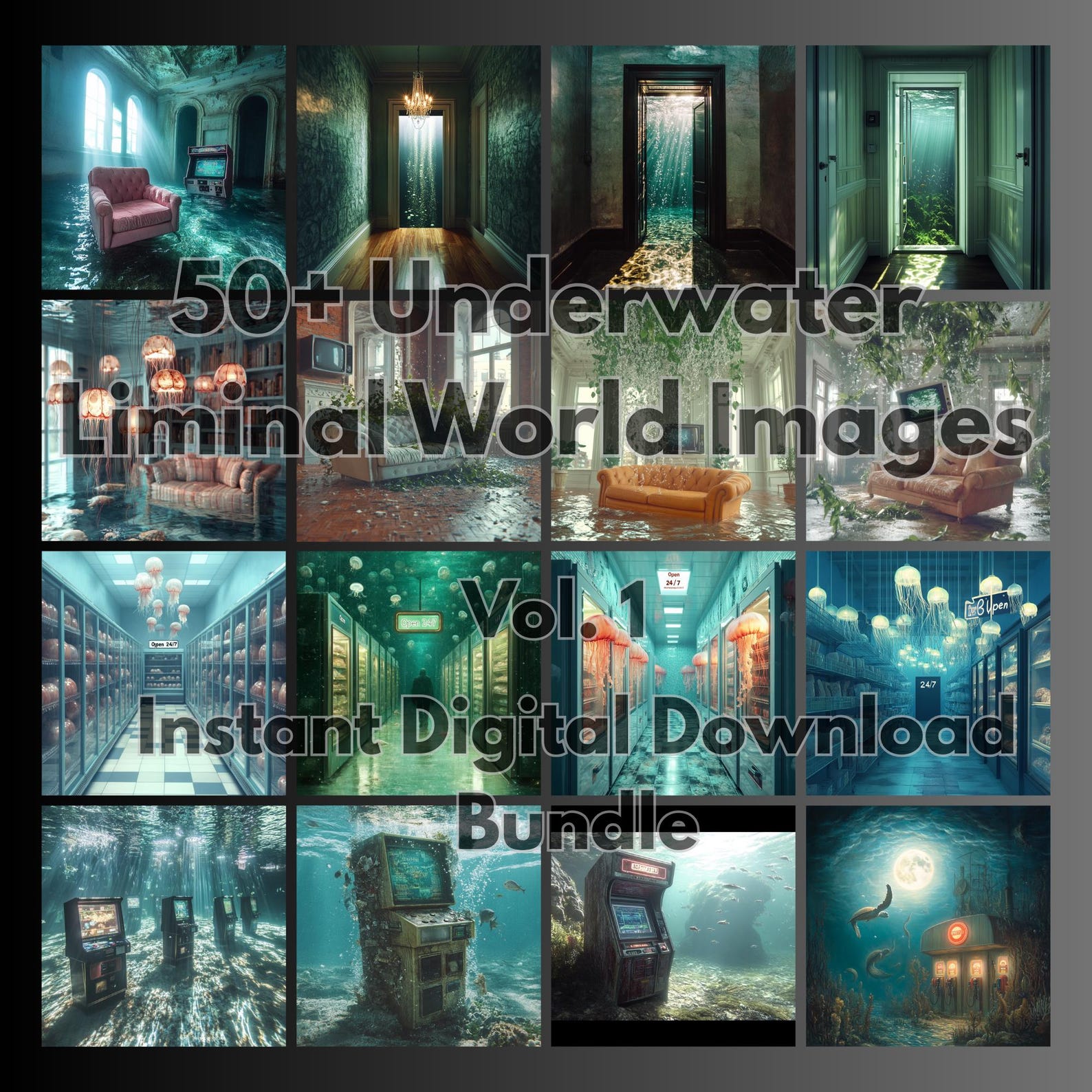 Submerged Vol. 1 – 50+ Underwater Liminal Dreamcore Art Prints | Surreal Ocean Aesthetic Pack ...