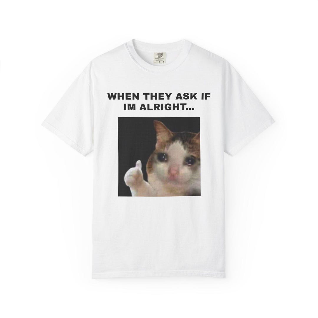 When They Ask If I'm Alright... Funny Meme T-shirt - Brain Rot Humor ...