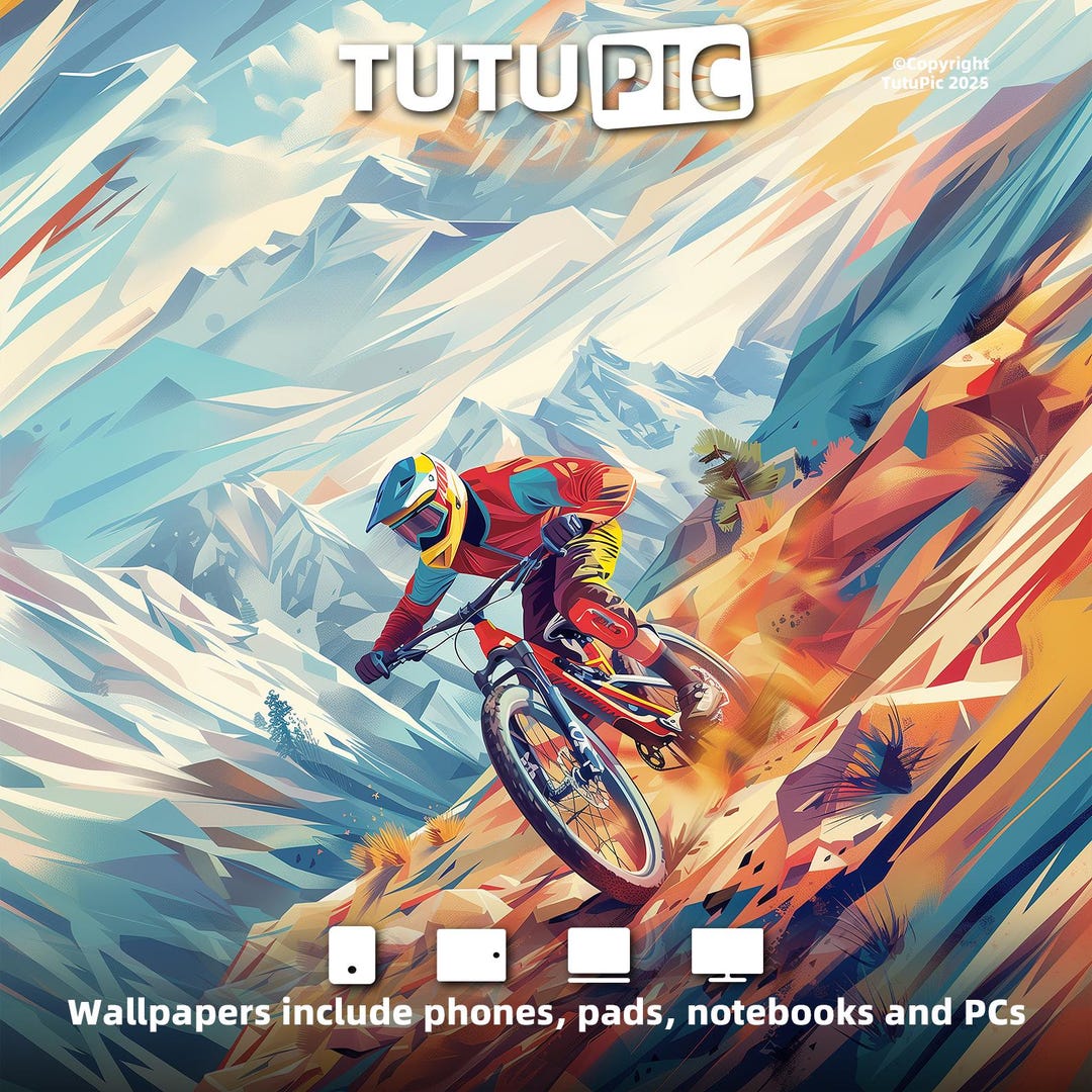 Downhill MTB Wallpaper: Extreme Mountain Biking AI Art (digital ...
