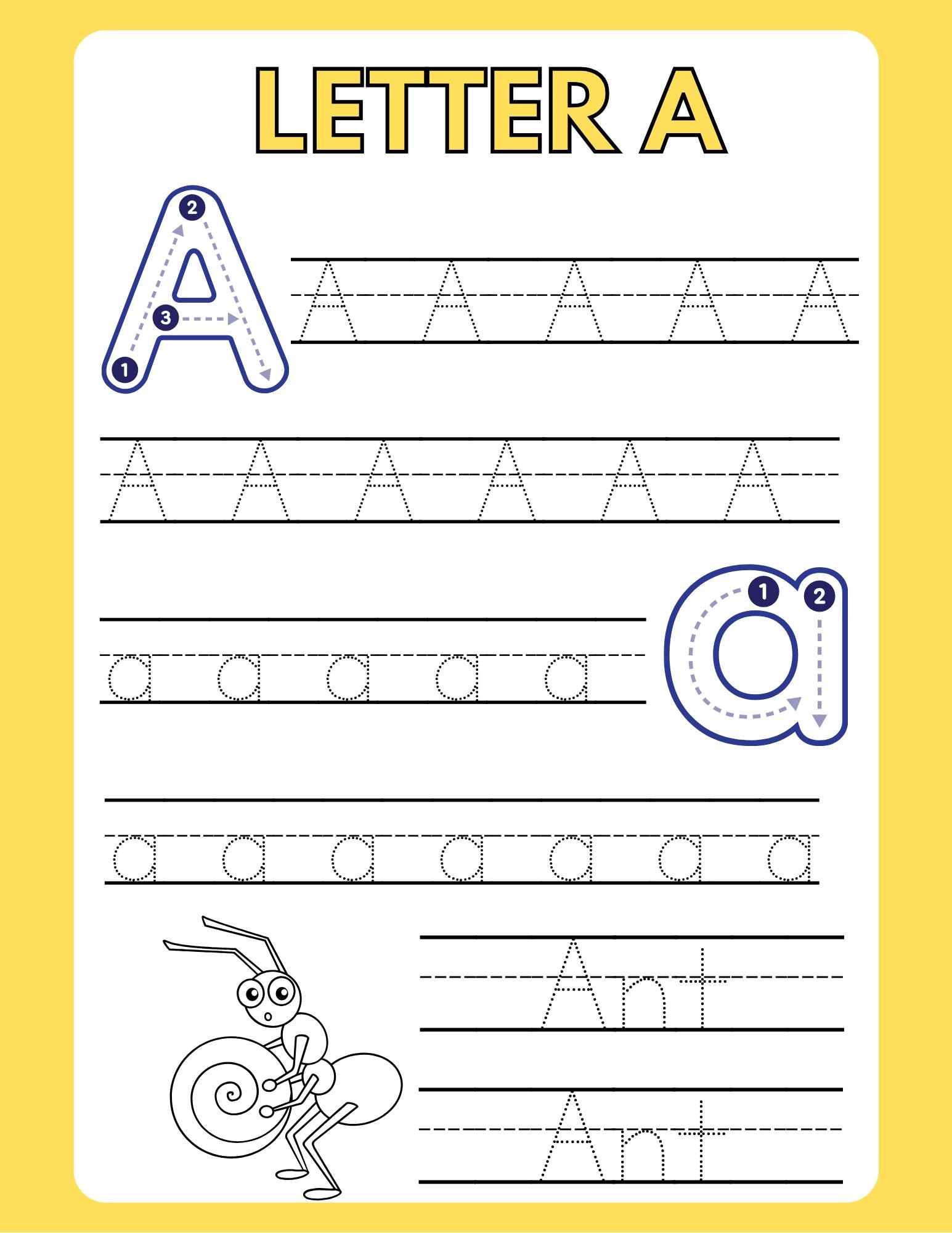 Alphabet Worksheets A-Z Printable ABC Tracing and Writing Practice for ...