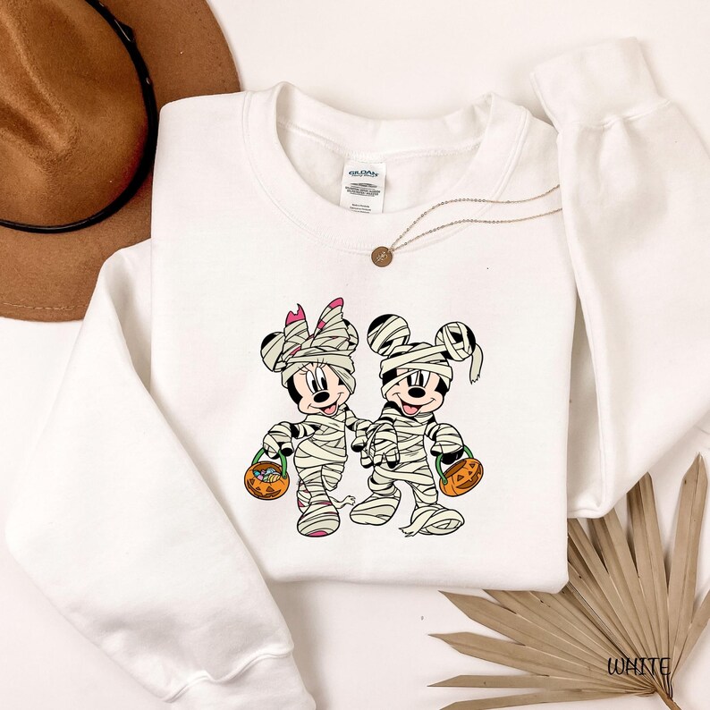 Mickey and Minnie Mouse Mummy Halloween Sweatshirt, Disney Gift - Etsy
