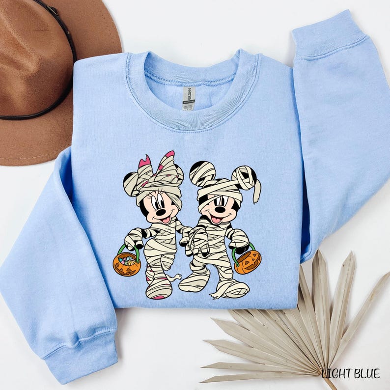 Mickey and Minnie Mouse Mummy Halloween Sweatshirt, Disney Gift - Etsy