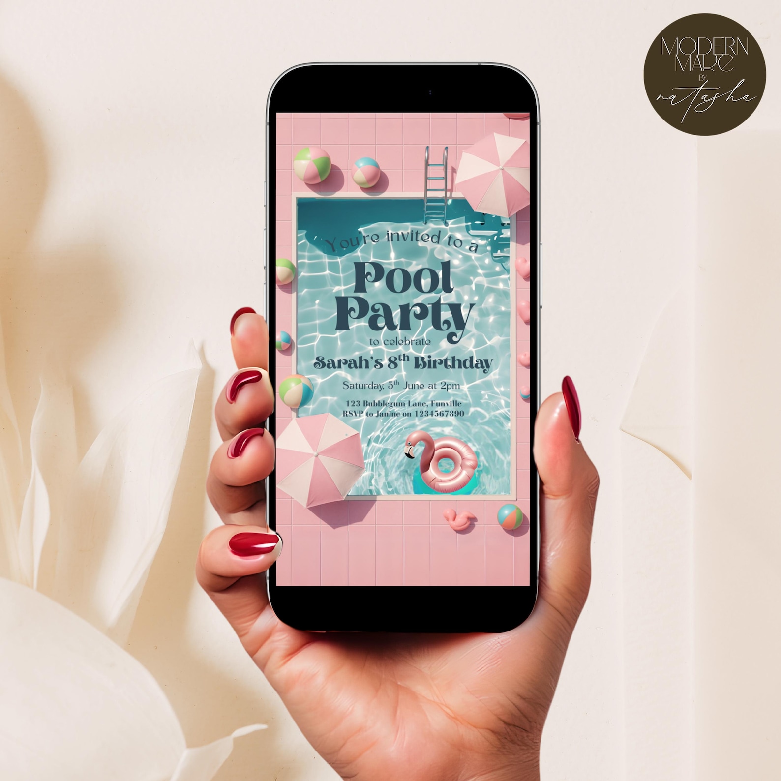 Pool Party Birthday Invitation Swim Party Invite Kids Swimming Party ...
