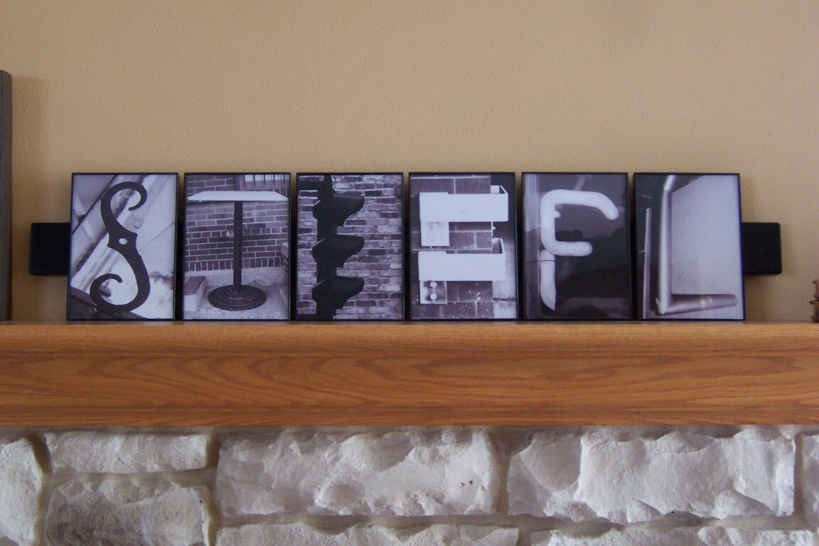 4x6 Custom Alphabet Photography Black and White Name Sign | Etsy