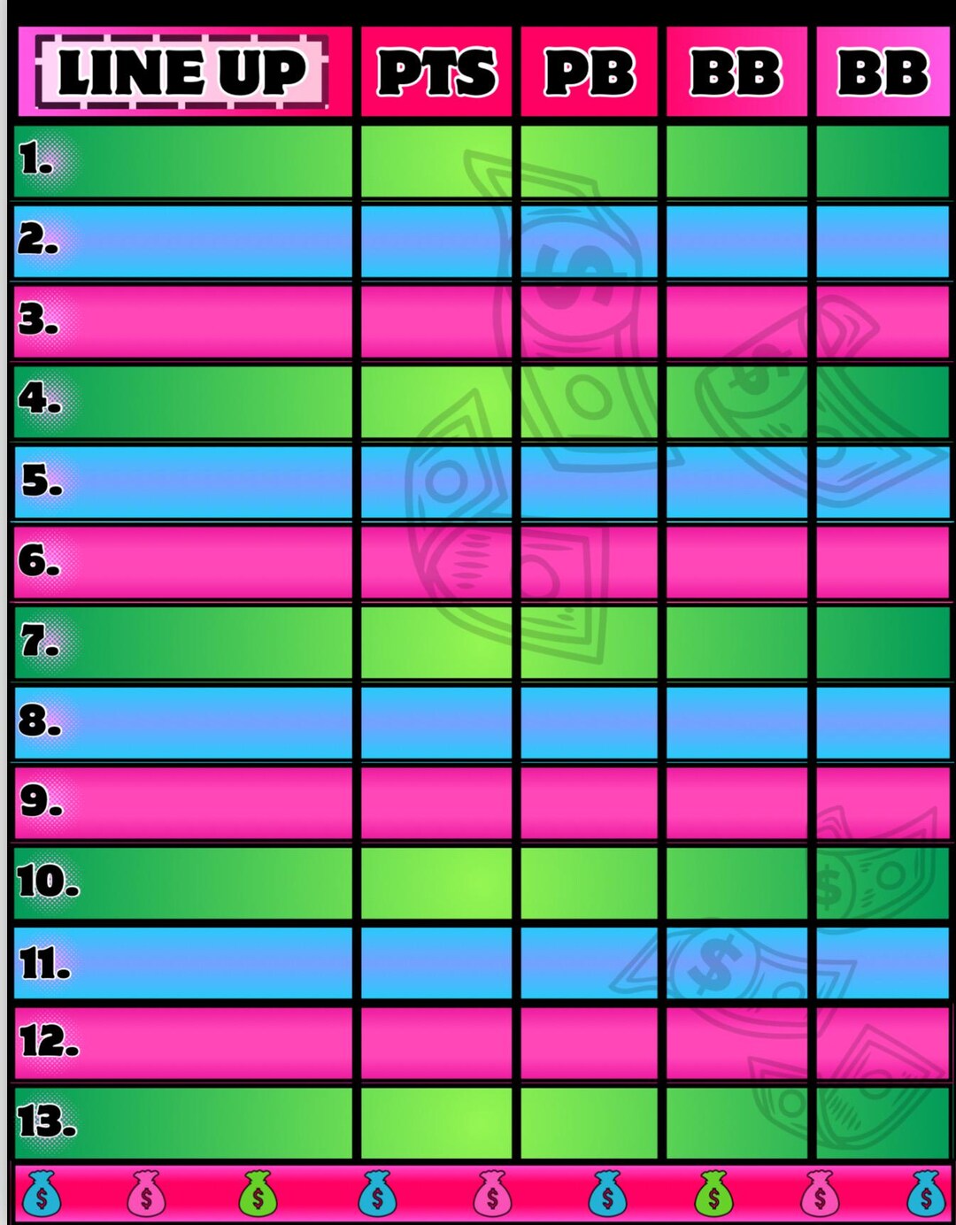 Line Bingo Pad 50 Sheets per Pad. - Etsy