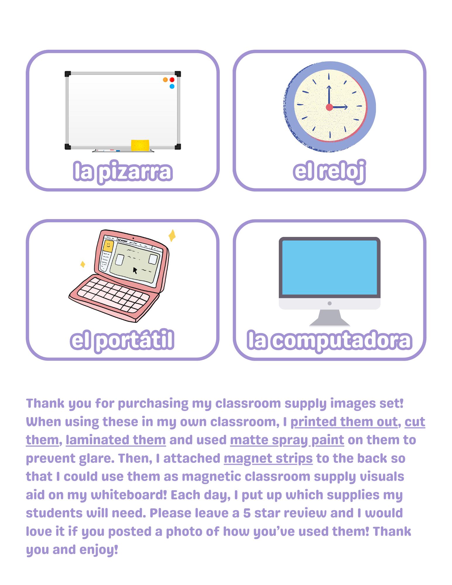 Pastel Classroom Supplies Visual Aids Cards Cute Colorful Printable ...