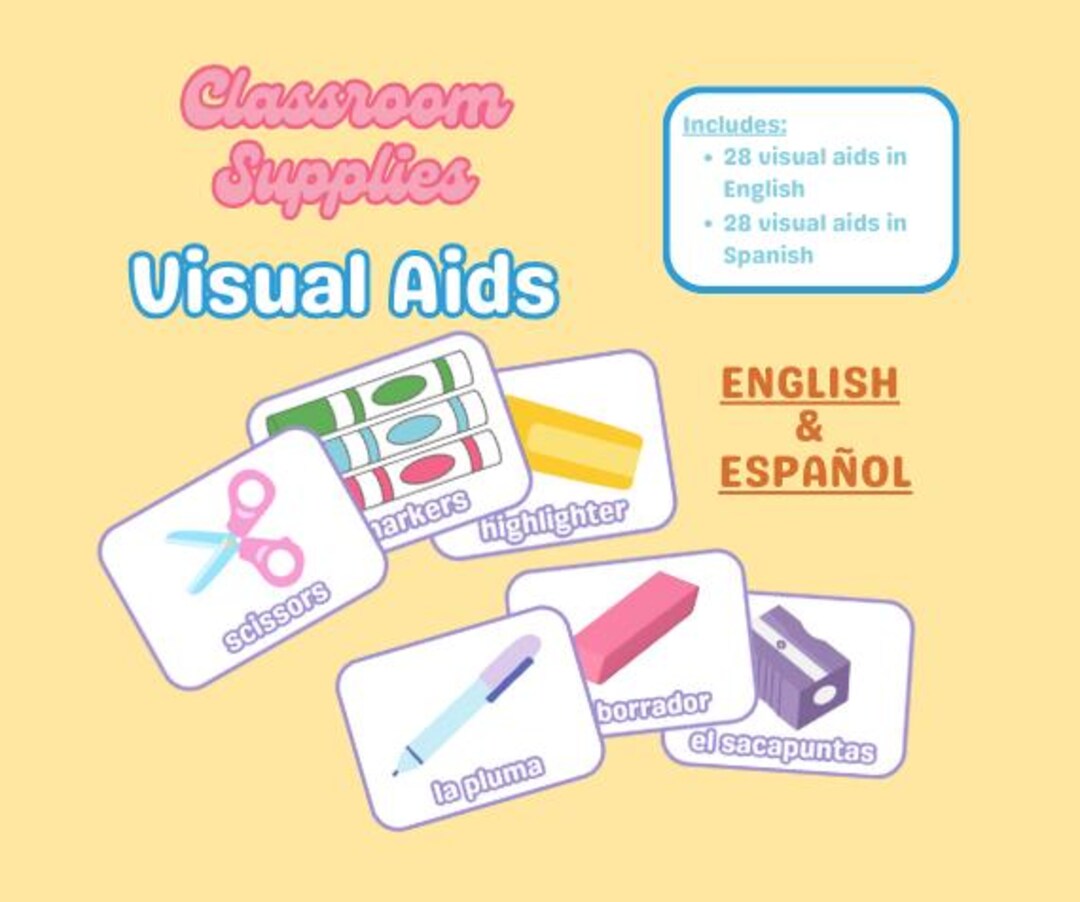 Pastel Classroom Supplies Visual Aids Cards Cute Colorful Printable ...