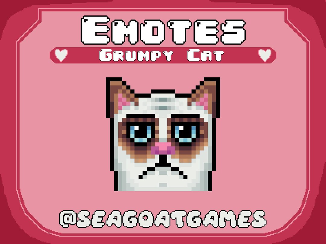 Grumpy Cat Twitch Emote / Twitch Emote / Pixel Art / Streamer / Channel ...