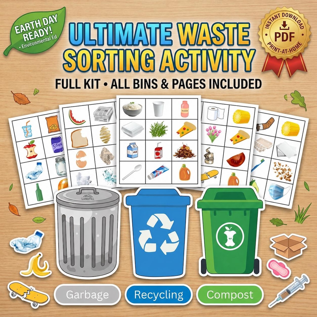 Waste Sorting Activity Printable | Montessori Recycling Game (PDF ...