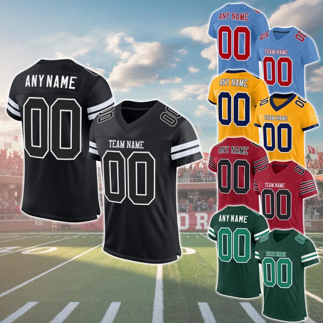 Custom Name Football Uniform - Personalized Team Jersey Player Number ...