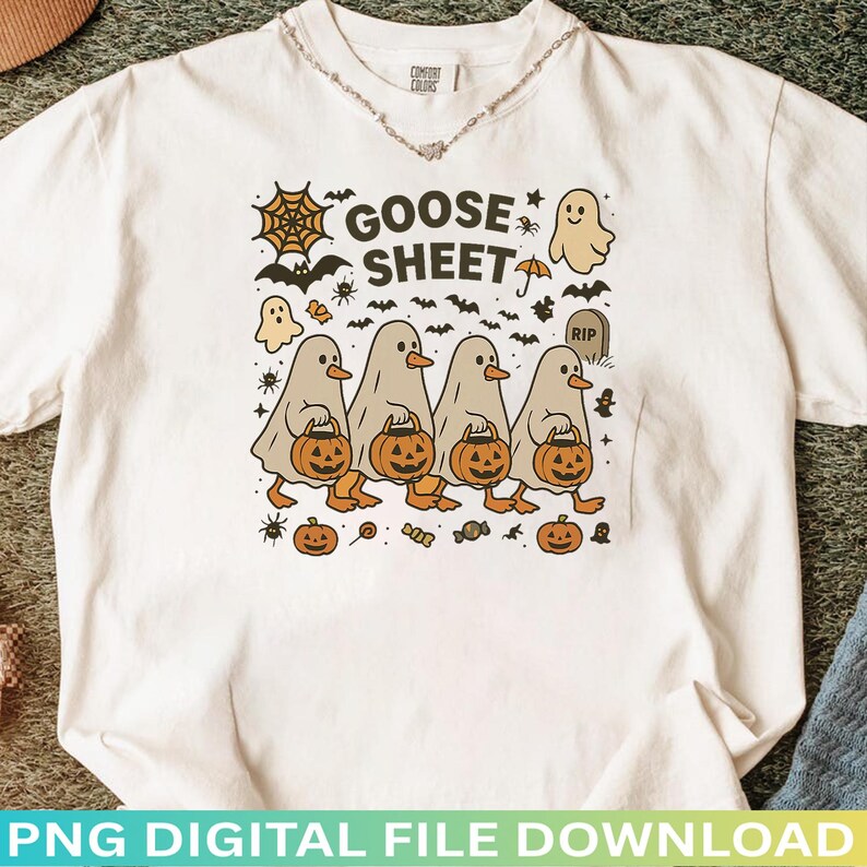 Boo Goose Sheet Costume PNG, Spooky Goose Halloween Digital File, Cute ...