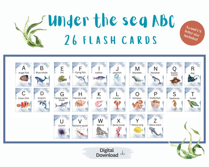 Under the Sea Flashcards | Digital Flashcards | Letter Flashcards ...