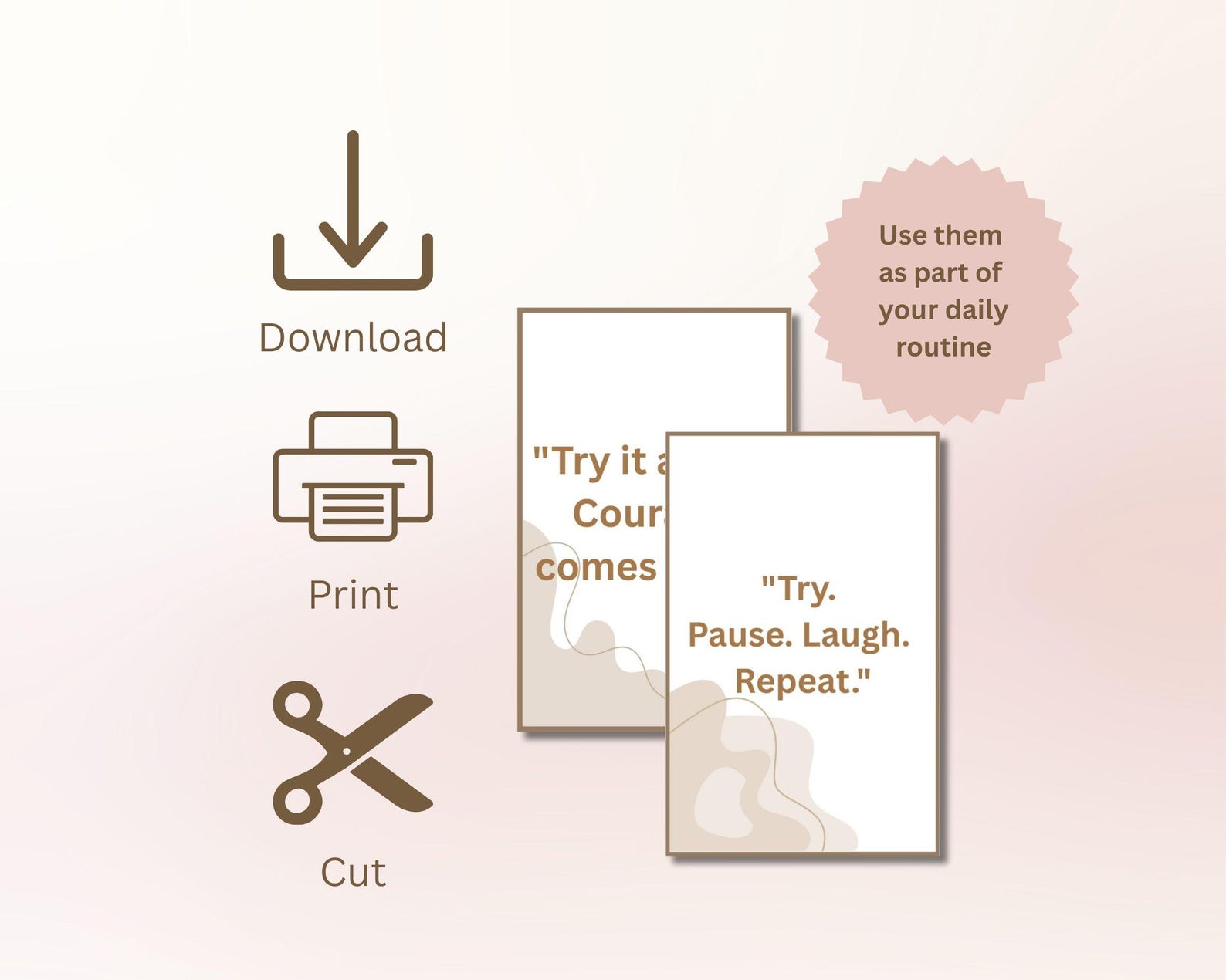 Motivational Quote Cards Printable PDF– 36 Earth Tone Inspirational ...