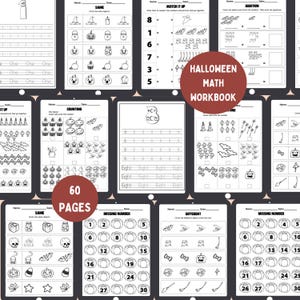Halloween Math Activity Workbook - Printable Fall Coloring Pages (PDF ...