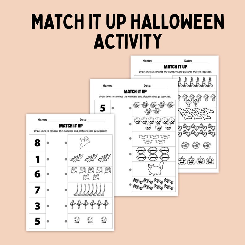 Halloween Math Activity Workbook - Printable Fall Coloring Pages (PDF ...