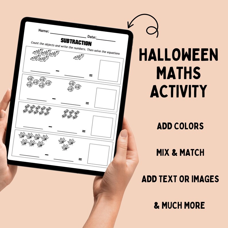 Halloween Math Activity Workbook - Printable Fall Coloring Pages (PDF ...