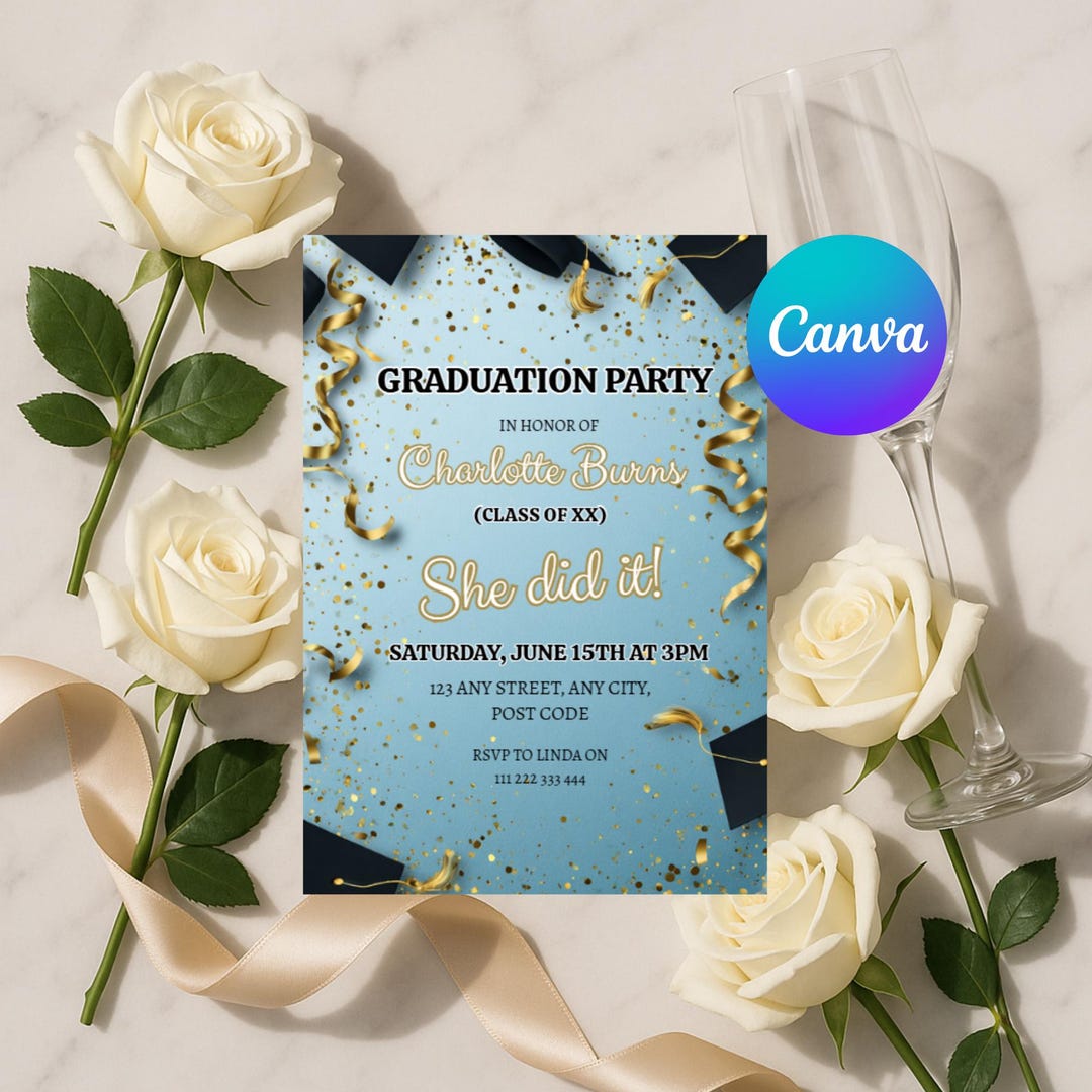 Graduation Party Invitation Class of 2025 - Editable Grad Announcement ...
