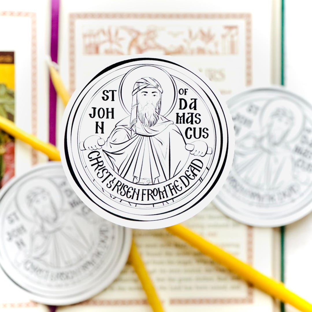 Saint John of Damascus 4" Sticker - Orthodox Sticker - Orthodox Child ...