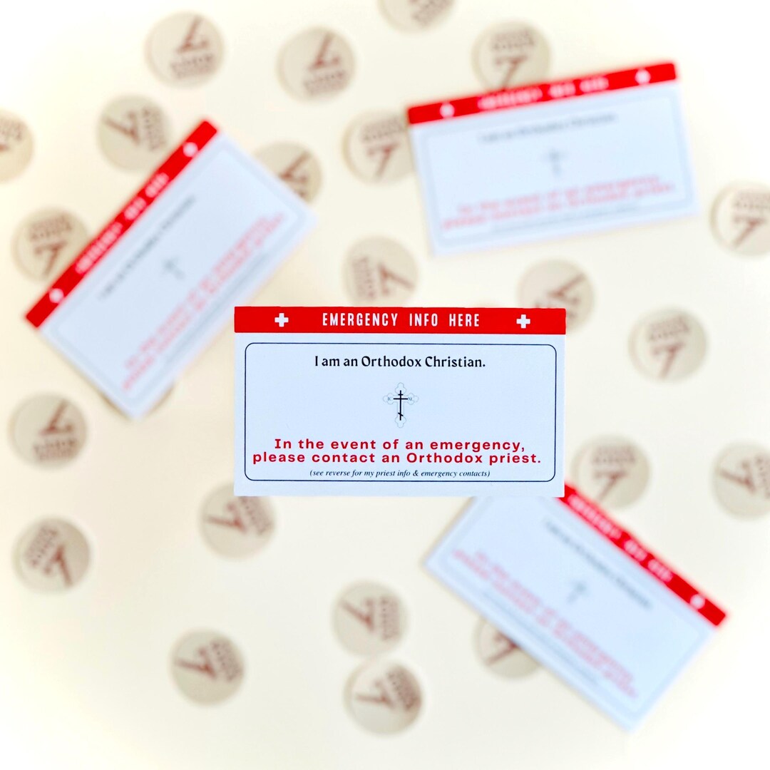 Orthodox in Case of Emergency Card - Medical Emergency Card - Emergency ...