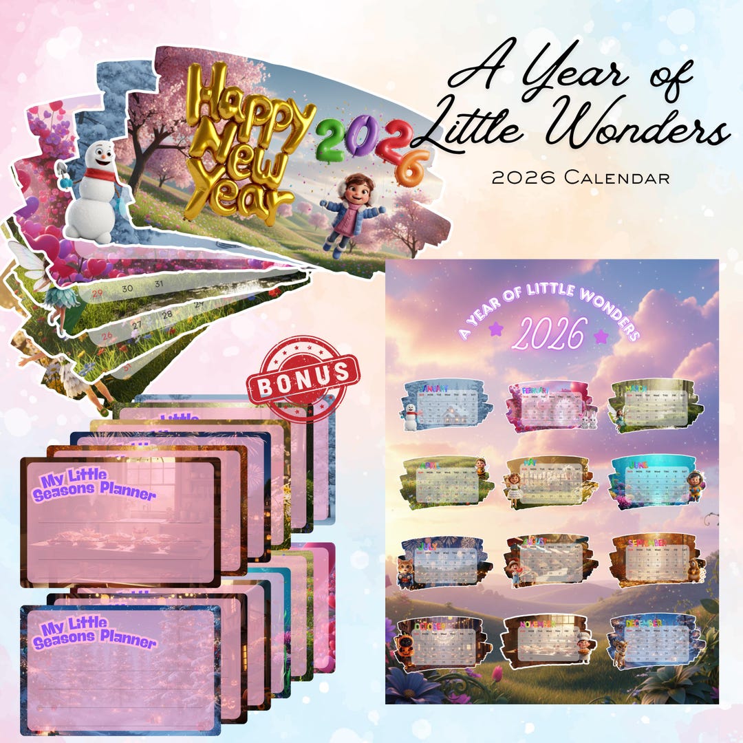 2026 Printable Calendar | Whimsical Pixar-style Monthly Planner ...