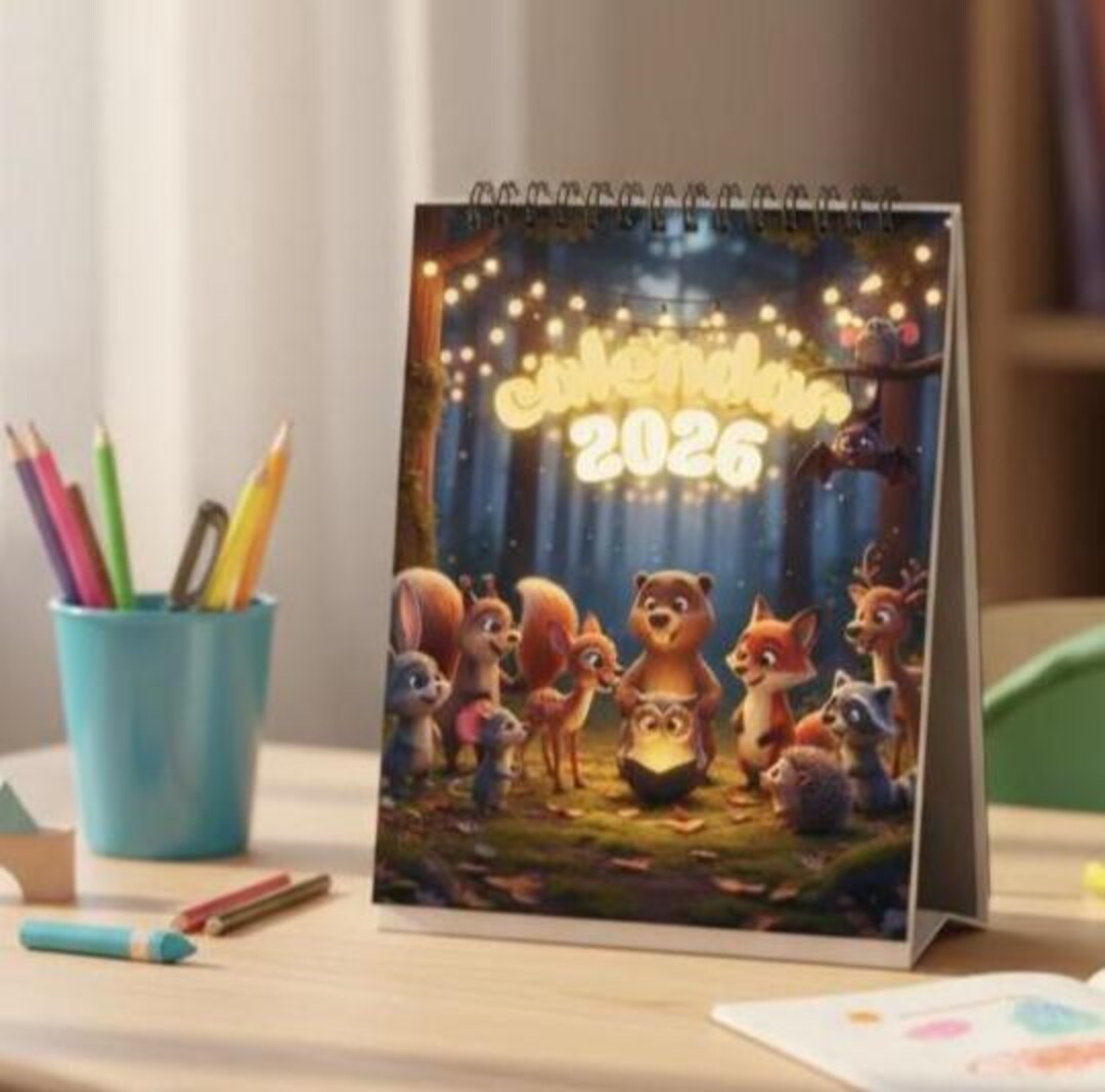 Forest Friends 2026 Calendar – Kids' Animal Art (printable) - Etsy
